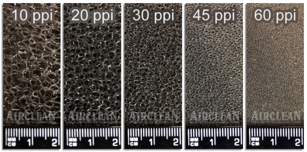 Polyfoam Washable Filter Media - Grading Infographic - Airclean