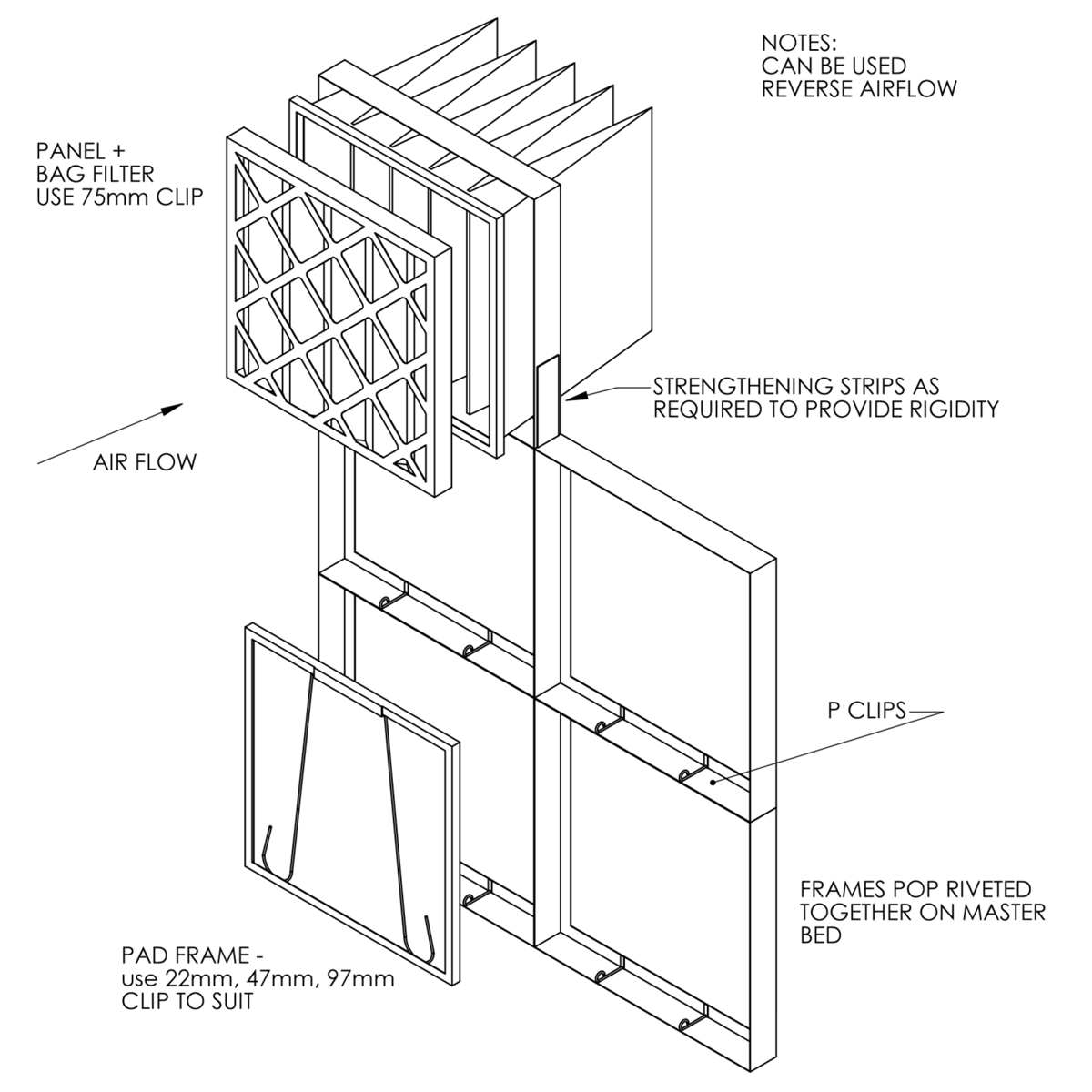 Front-Withdrawl-Filter-Frame-DRAWING-1810-021 - Airclean